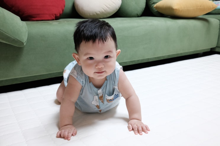 Olive 7개월 육아일기 34주차 성장기록 이유식 위기 이유식 거부 버섯 싫어 이유식 극복 촉감놀이 수영