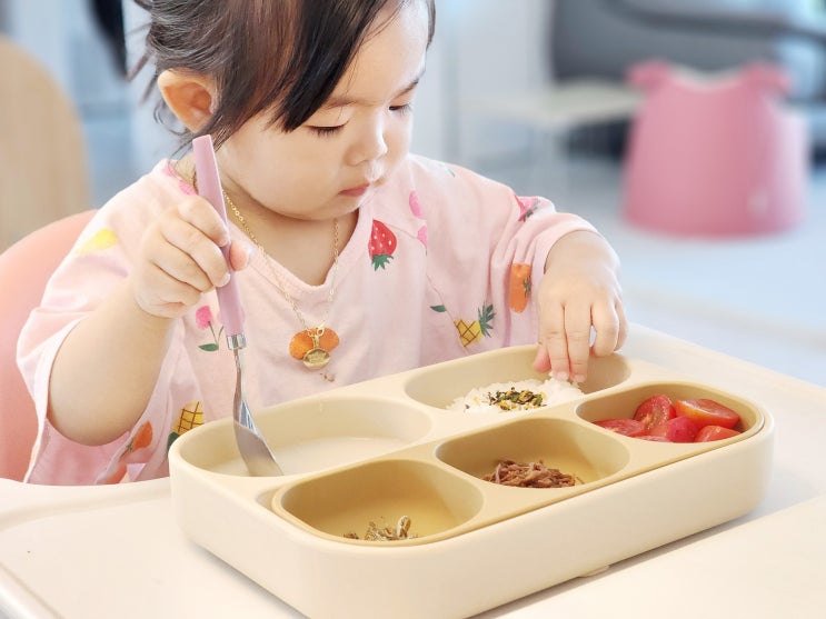 돌아기 유아식판 흡착식판 흡착볼로 유아식 맘마존 즐겁게 네이버 블로그