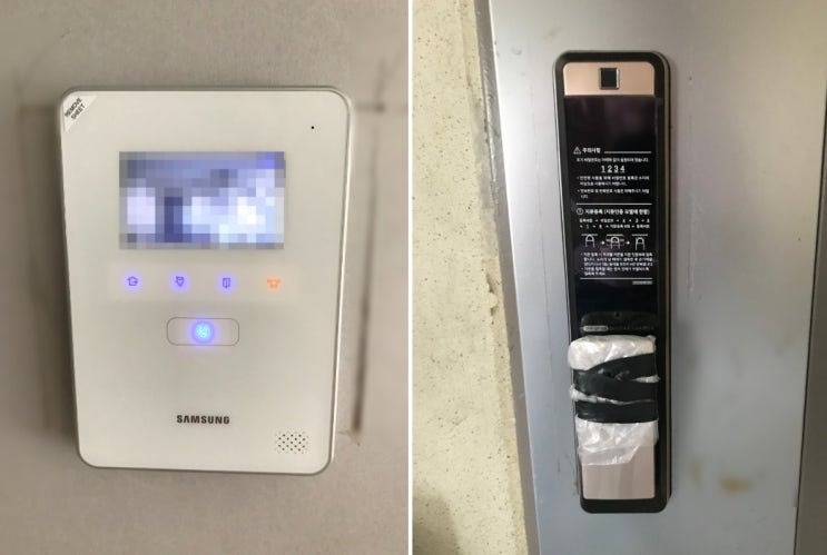 [삼성 디지털 4.3인치 비디오폰SHT-3625 인터폰 / 삼성 지문 푸시풀 디지털 도어락SHP-DP960 번호키] 경기도 파주시 문산읍 문산리 파주문산신원아침도시아파트에 ...