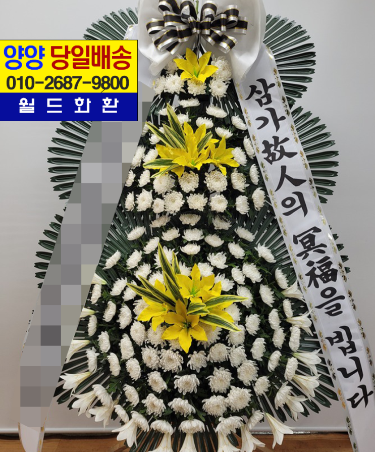월드화환양양장례문화원 장례식장 장례식 화환배달 합니다 근조화환 부고화환 전문 화환 잘하는 에 얼른 문의주세요 새꽃으로