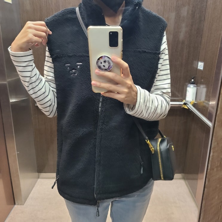 이지야 카카오프렌즈 후리스 조끼 가을 코디 따뜻해요 : 네이버 블로그