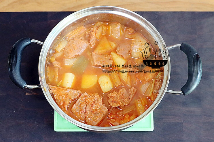 백종원 감자짜글이 스팸짜글이 고추장 감자찌개 끓이는 법 스팸요리 네이버 블로그