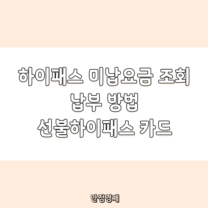 하이패스 미납요금 조회 납부 방법 선불 연회비 없는 후불 하이패스 카드 네이버 블로그