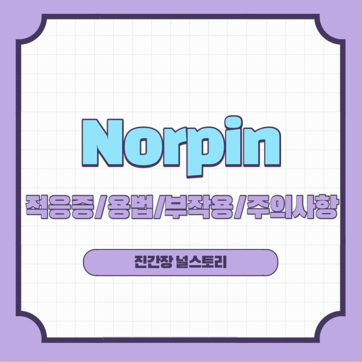 Norpin 적응증 용법 부작용 주의사항 : 네이버 블로그