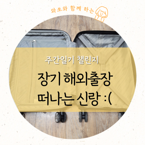 # [주간일기 챌린지] 장기 해외출장 떠나는 신랑?(220926-1002 주간) : 네이버 블로그