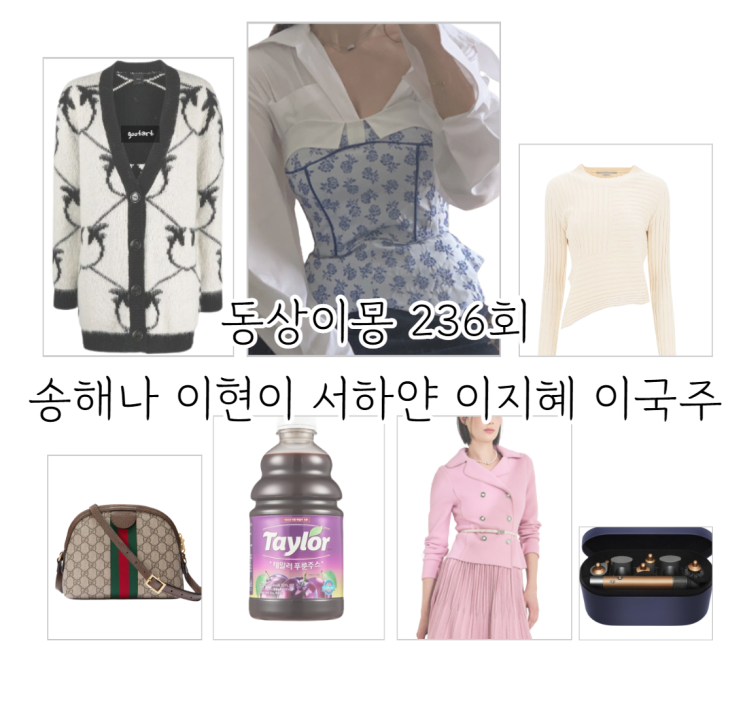 동상이몽 송해나 옷 셔츠 코르셋 탑 패션 이국주 가방 이현이 다이슨 에어랩 푸룬주스 니트 스웨터 이지혜 서하얀 핑크가디건 236