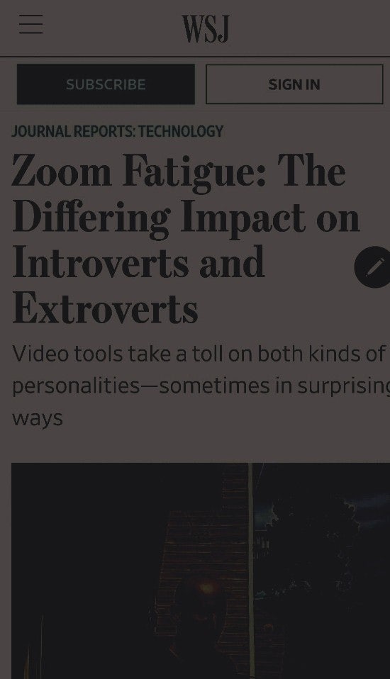 Zoom Fatigue: The Differing impact on introverts and Extroverts 영어 원문 ...