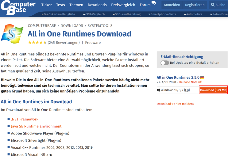 윈도우 런타임 오류복구시에 사용할만한 프로그램 올인원 런타임 (All in One Runtimes) : 네이버 블로그