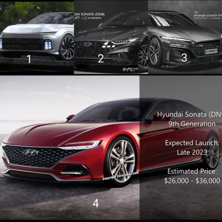 2023 쏘나타 DN9 풀체인지 출시예상 : 소나타 DN8 페이스리프트 렌더링 : 네이버 블로그