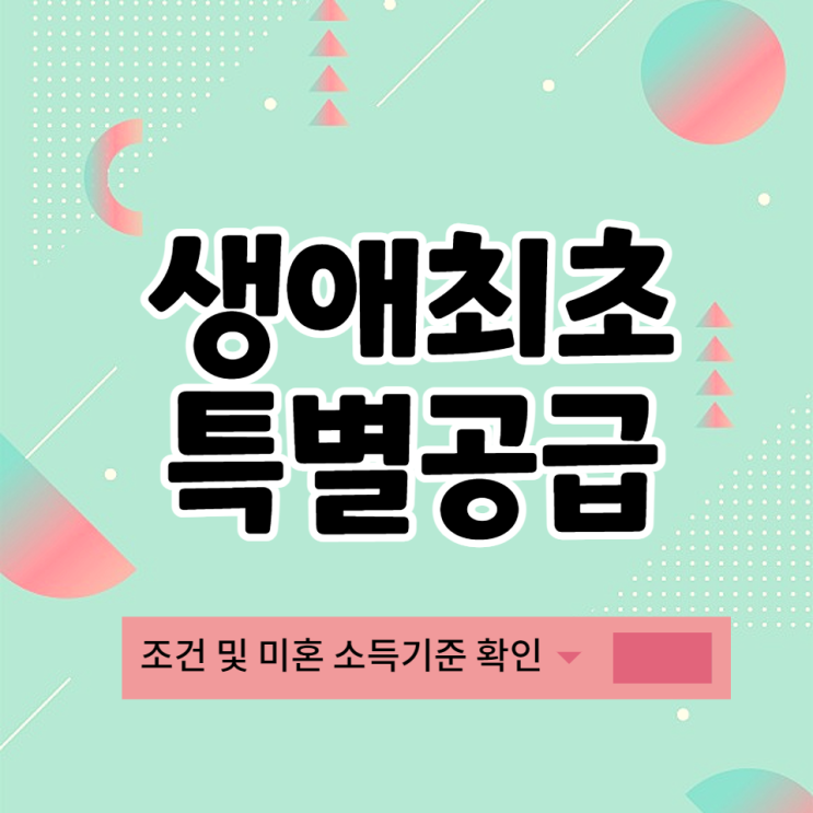 생애최초 특별공급 조건 및 미혼 소득기준 서류 까지 확인해볼게요 네이버 블로그
