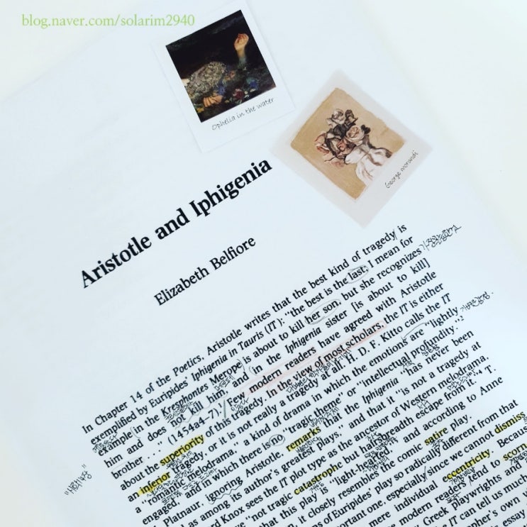 [논문읽기] 아리스토텔레스와 이피게네이아(Aristotle and Iphigenia)_ Elizabeth Belfiore논의 ...