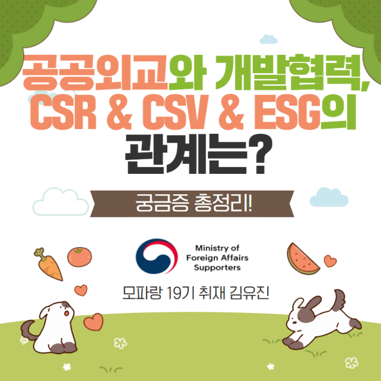 공공외교와 개발협력, CSR&CSV&ESG의 관계는? 궁금증 총정리! : 네이버 블로그