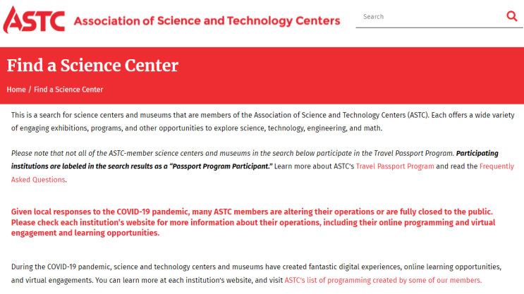 [일상] ASTC 멤버쉽(ASTC Membership, ASTC Passport program) - 연간회원 가입 후, 무료로 ...