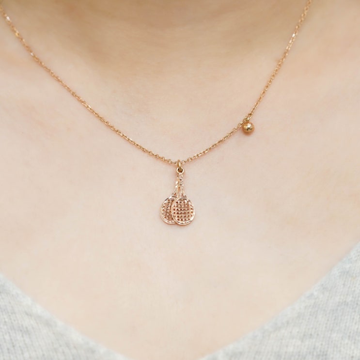 테니스인에게 추천해요 14k 18k 더블 테니스라켓 딸랑이 목걸이 : 네이버 블로그