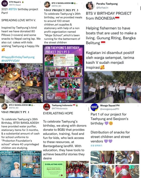 방탄소년단 뷔 : BTS V donates happy birthday to Indonesian, Bangladesh, and ...