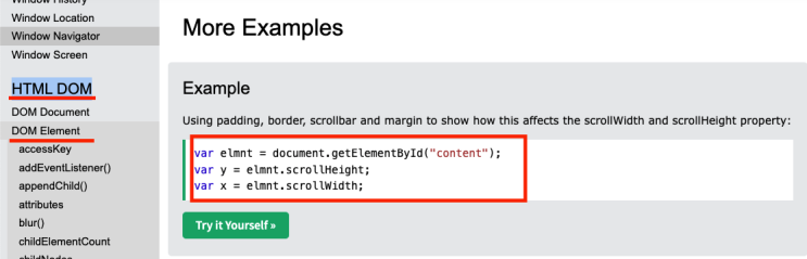 offsetWidth, offsetHeight, clientWidth, clientHeight, scrollWidth ...