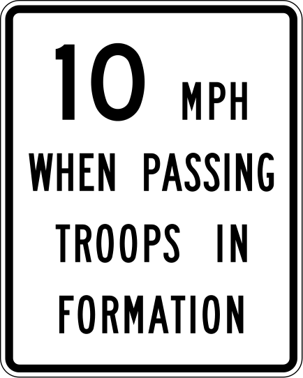 [9] Caution when passing troops. 영내에서 달리고 있는 군인들 옆을 지날 땐 속도를 줄이세요 ...