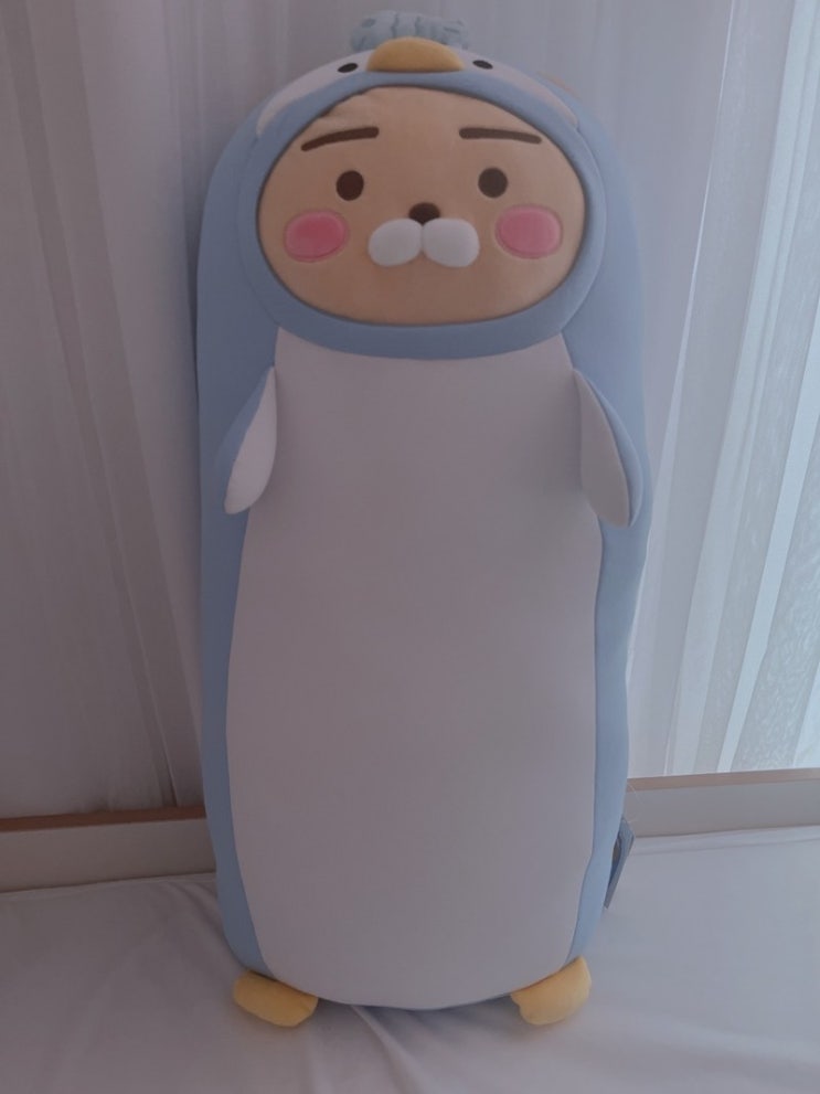 카카오프렌즈 시원한 롱 필로우 펭귄 라이언 인형 쿠션 후기 ( + 가격, 썸머 홑 이불 베개커버세트) : 네이버 블로그