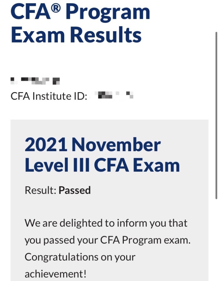 [CFA 레벨 3] 2021년 11월 CFA Level III 합격 후기 (공부 방법, 2021년 5월 시험 불합격 후기 ...