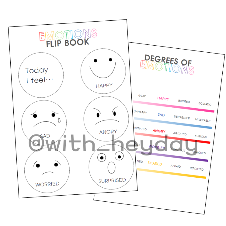 [도안] EMOTIONS FLIP BOOK : 네이버 블로그