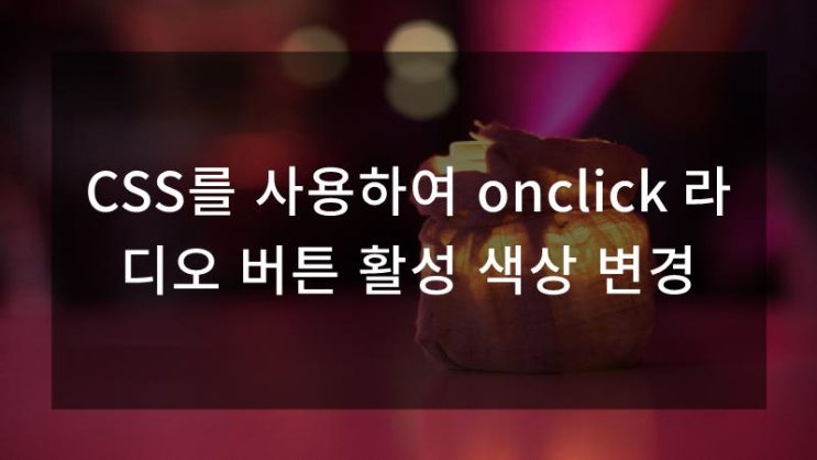 CSS를 사용하여 onclick 라디오 버튼 활성 색상 변경 : 네이버 블로그