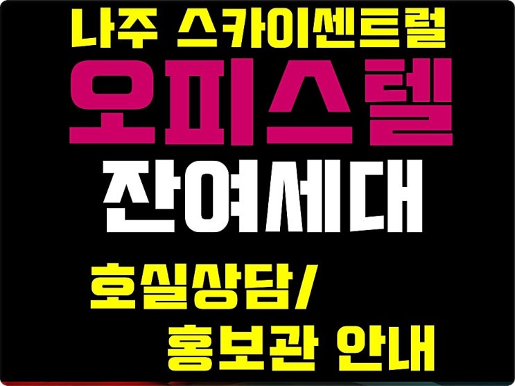 나주 스카이센트럴 오피스텔 잔여세대 및 상가 분양 네이버 블로그