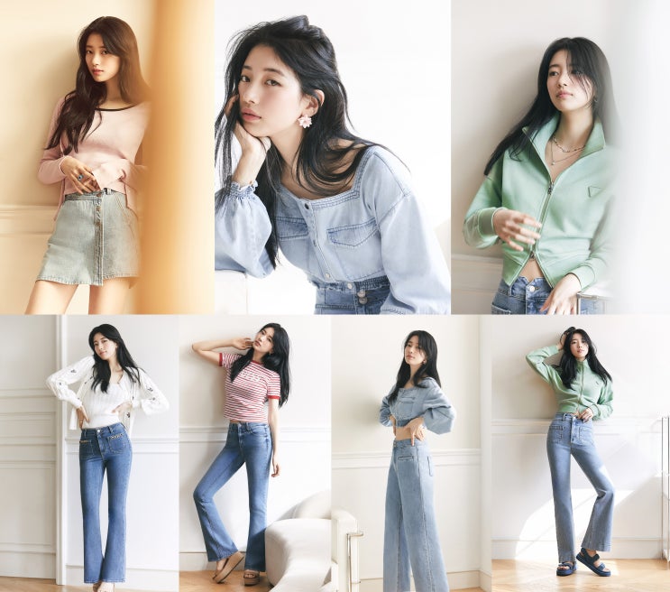 22ss 게스x수지 화보 패션 게스 청바지와 함께한 여자 봄 데일리 코디 Dotd Denim Of The Day 네이버 블로그