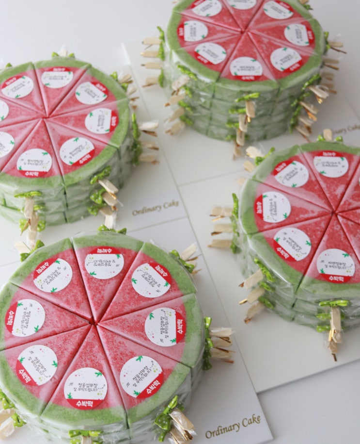 수박떡케이크 주문 배송 / 승진 영전 동료 회사답례품 행사케이크 축하선물 : 네이버 블로그