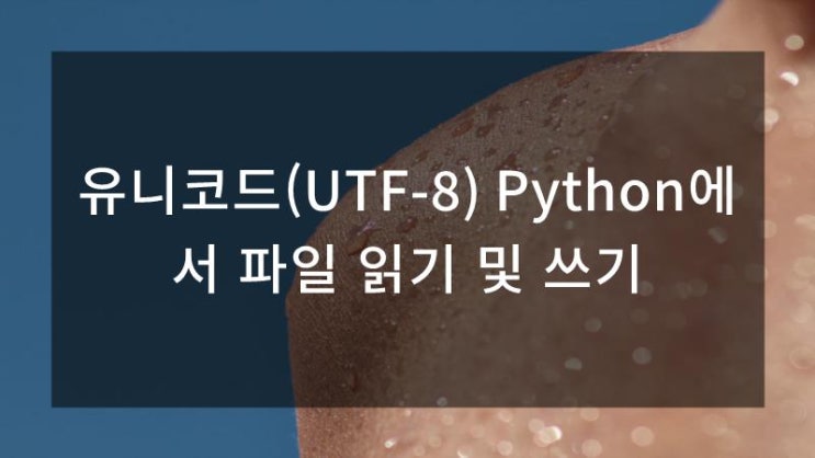 유니코드(UTF-8) Python에서 파일 읽기 및 쓰기 : 네이버 블로그
