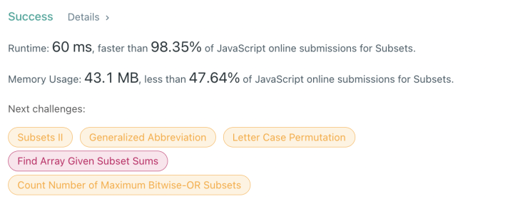 [LeetCode] 78. Subsets (JavaScript) : 네이버 블로그
