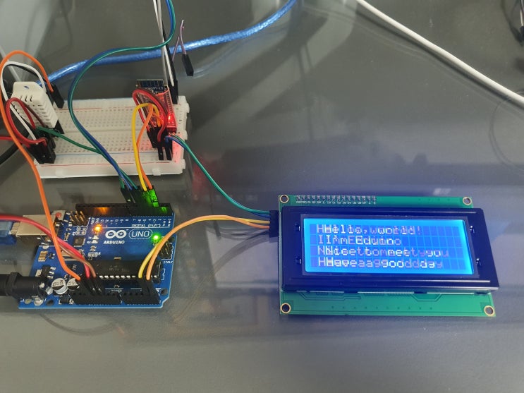 아두이노 우노 보드와 LCD 20x4 4핀(I2C) 연동하기 : 네이버 블로그