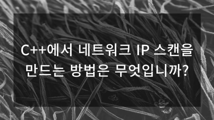 C++에서 네트워크 IP 스캔을 만드는 방법은 무엇입니까? : 네이버 블로그