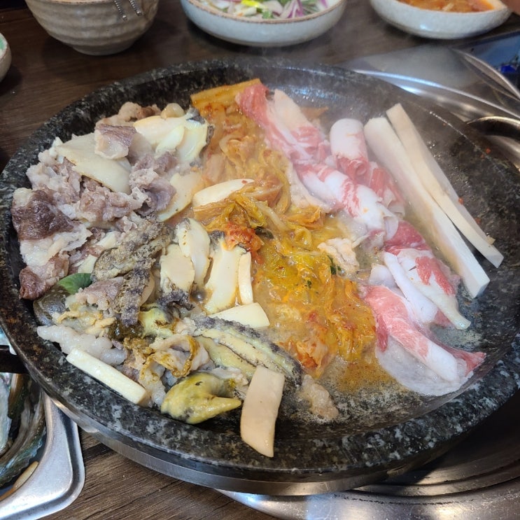 통영 전복삼합 맛집 무전동 독도참전복삼합 먹어요 전복키조개차돌성공적 네이버 블로그