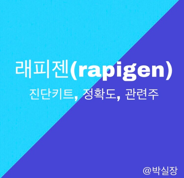 래피젠(rapigen) - 진단키트, 정확도, 관련주 : 네이버 블로그
