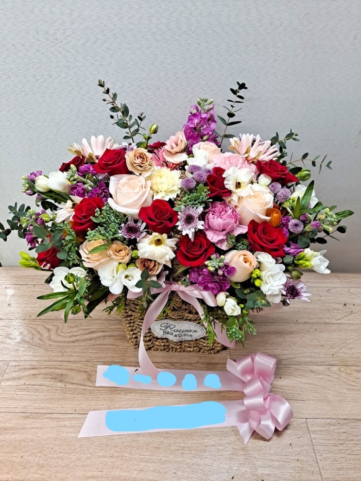 꽃을 좋아하는 장모님 생신에 꽃바구니 생각하세요 문의는 인천 해품달꽃농원으로 하세요~~ 네이버 블로그