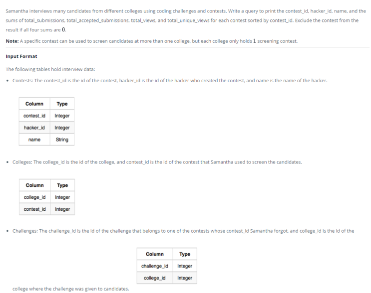 SQL 문제 52 - Interviews(HackerRank) : 네이버 블로그