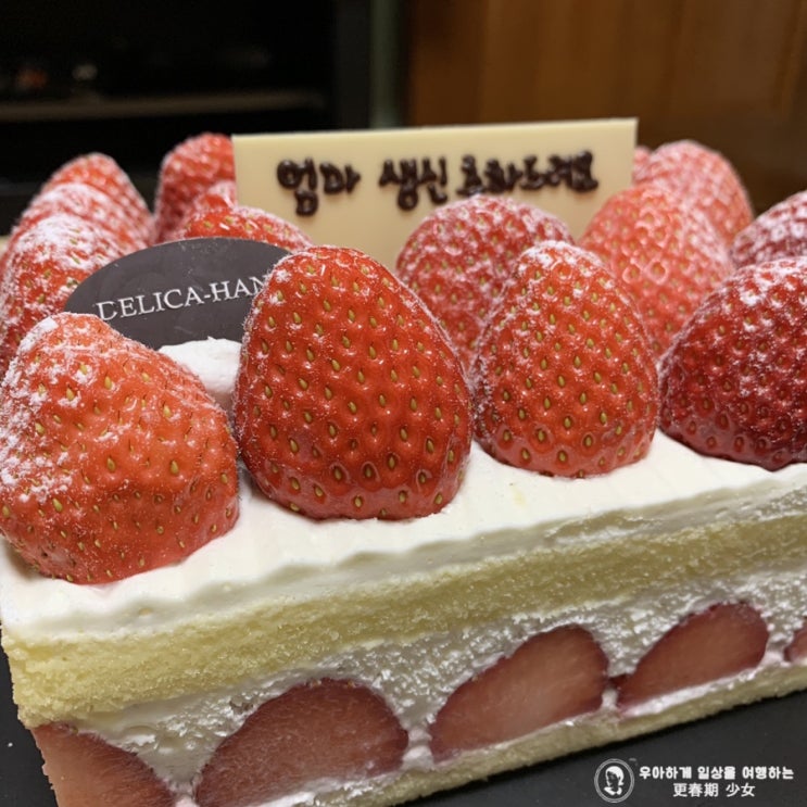 롯데호텔 델리카한스 딸기케이크 갱년기소녀 감동의 생일 축하선물 지난 12월 31일의 추억 네이버 블로그