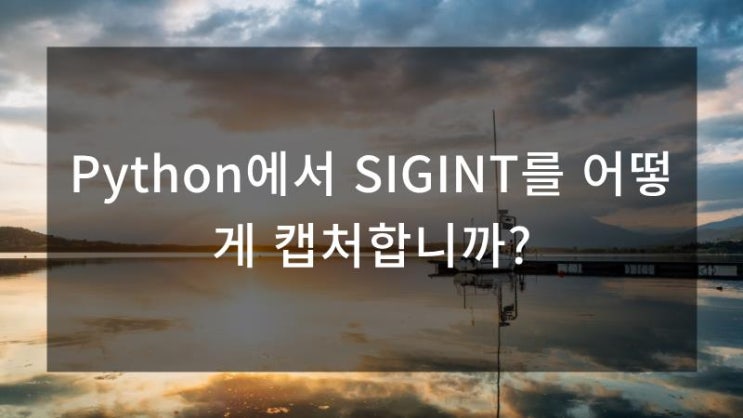 Python에서 SIGINT를 어떻게 캡처합니까? : 네이버 블로그