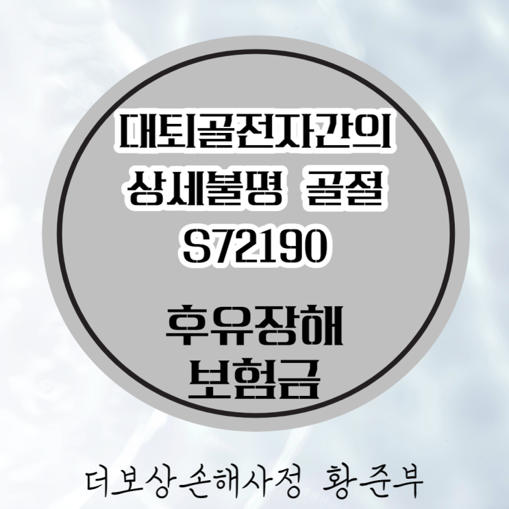 용인손해사정 후유장해보상사례 대퇴골전자간의 상세불명 골절 S72190 네이버 블로그