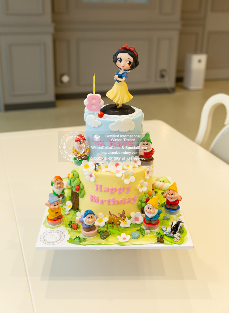 백설공주케이크 디즈니공주2단케이크 잠실주문케이크 : 네이버 블로그