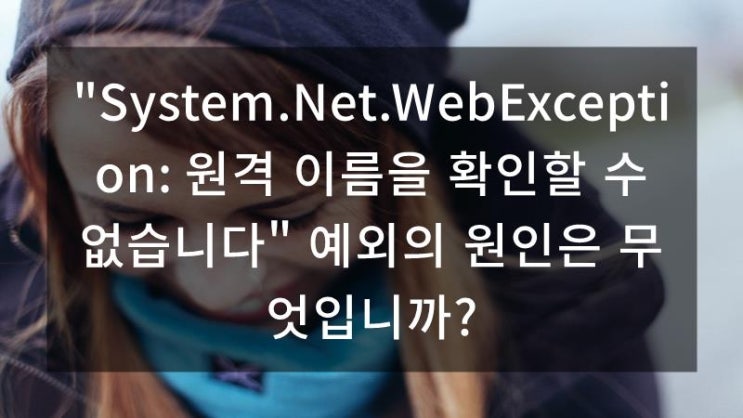 "System.Net.WebException: 원격 이름을 확인할 수 없습니다" 예외의 원인은 무엇입니까? : 네이버 블로그