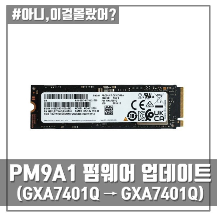 삼성전자 SSD PM9A1 펌웨어 업데이트 방법 (GXA7401Q) : 네이버 블로그