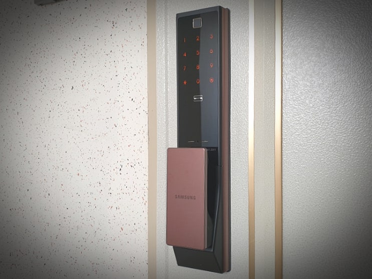 춘천시 칠전동 사랑으로 부영 아파트 푸시풀 방식 지문 번호키 삼성 SHP-DP951 출장 설치 : 네이버 블로그