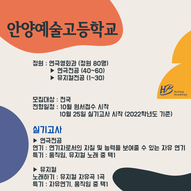한림예고안양예고계원예고경기예고서공예고양예고 모집요강 And 예고입시반 안내 네이버 블로그