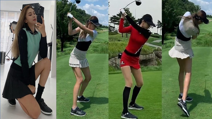 🌿아이비 얼굴 + 모델 한혜진 몸매 문정현프로 스윙하이라이트 KLPGA프로 연예인급 비주얼 미녀골퍼 초절정 아우라 골프계의 손예진 골프스윙 golf 미니스커트 골프웨어 ...