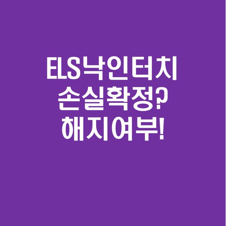 ELS낙인 터치 손실확정 해지여부 수익가능성 없나(ft.홍콩H지수 폭락) : 네이버 블로그