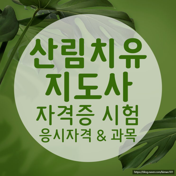 산림치유지도사 자격증 시험 응시자격 및 과목 네이버 블로그