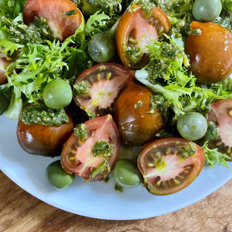 제주 무농약야채 택배주문 [골래기네] & 바질드레싱 흑토마토샐러드• : 네이버 블로그