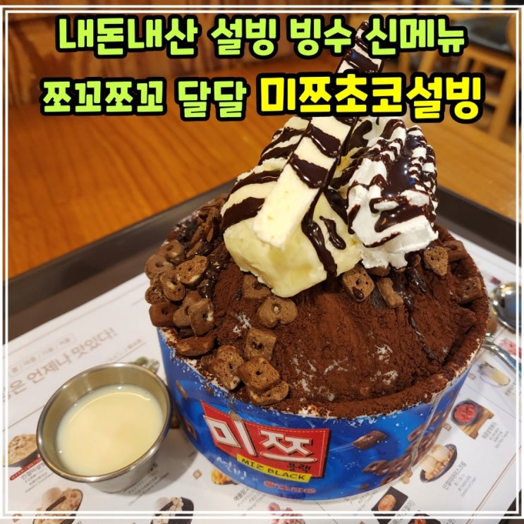 내돈내산 설빙 신메뉴 빙수 쪼코쪼코 미쯔초코설빙 후기 네이버 블로그