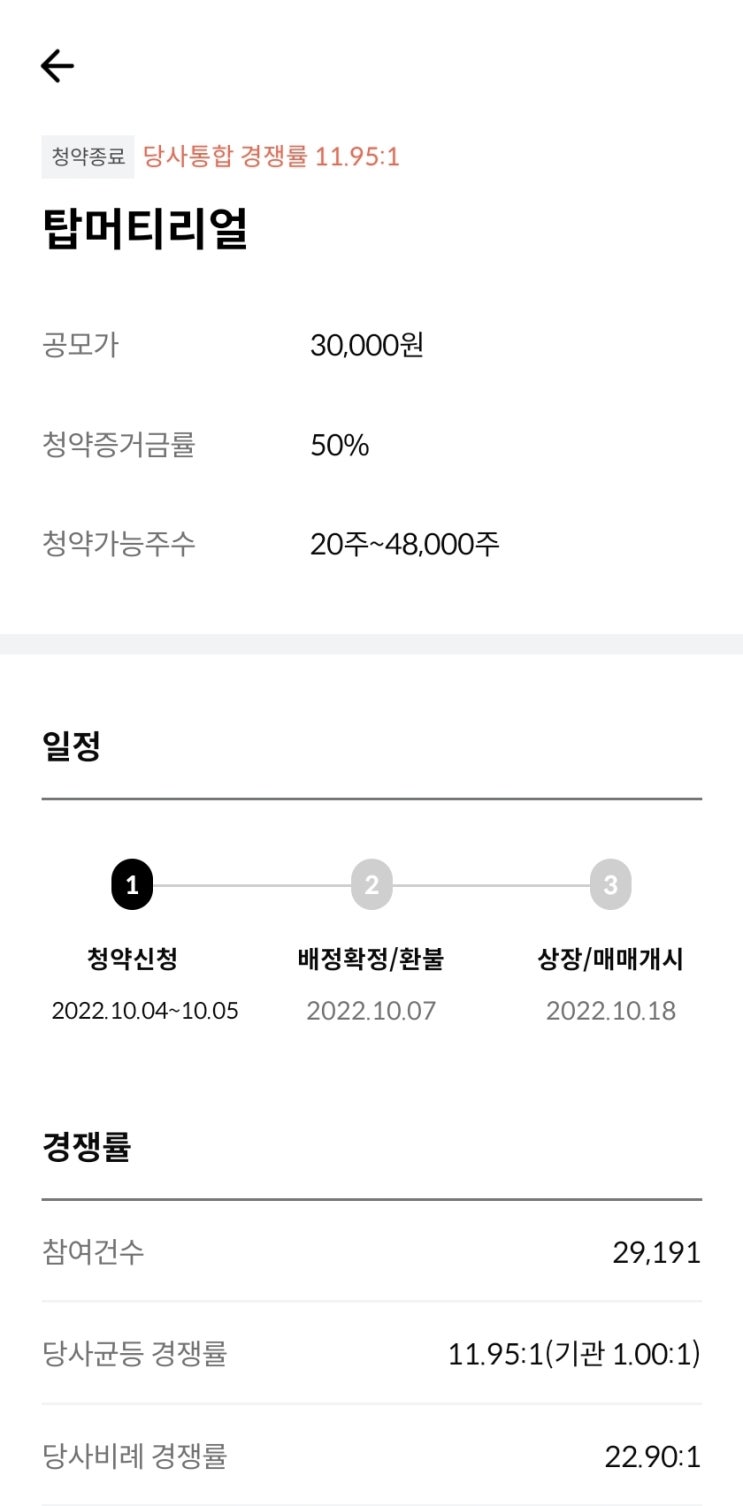 탑머티리얼 공모주 수요예측 공모가 증권사별 배정수량 청약한도 청약증거금 조견표 네이버 블로그